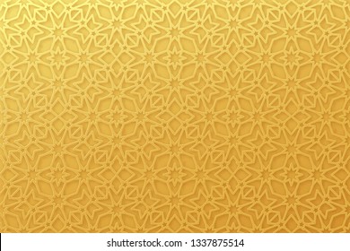 Arabic Pattern Background Islamic Gold Ornament Stock Illustration ...