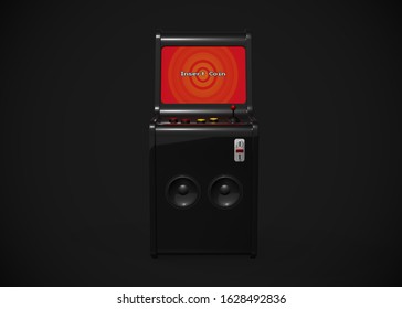 Arcade Machine Insert Coin Screen Retro Stock Illustration 1628492836 ...