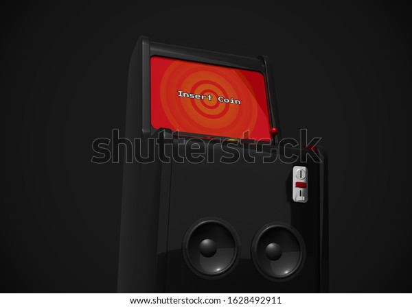Arcade Machine Insert Coin Screen Retro Stock Illustration 1628492911 ...