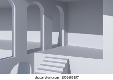 Arch Arcade 3d Render Illustration Stairs Stock Illustration 1536688157 ...