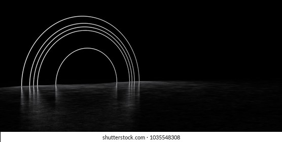 Arch Thin Luminous Lines 3d Render Stock Illustration 1035548308 ...