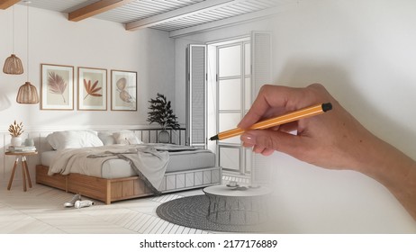 Architect Interior Designer Concept Hand Drawing Stock Illustration ...