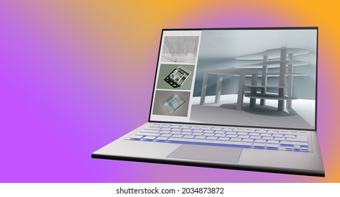 Architectural Design Architectural Project Computer Screen Stock ...
