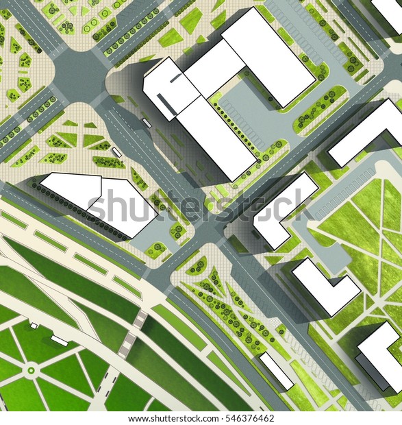 Architectural Landscape Drawing Map Stock Illustration 546376462 ...