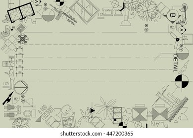 Architecture Drawing Frame Background Stock Illustration 447200365 ...