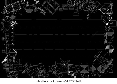 Architecture Drawing Frame Background Stock Illustration 447200368