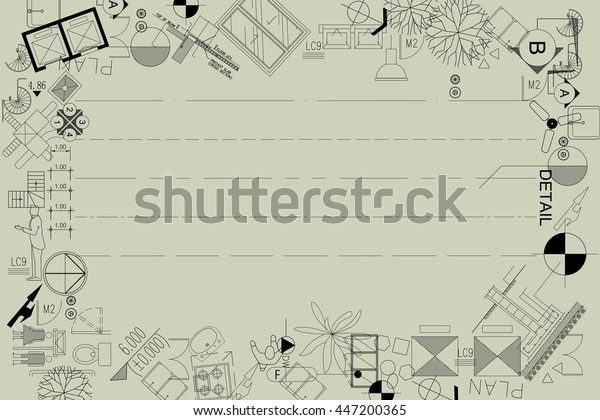 Architecture Drawing Frame Background Stock Illustration 447200365 ...