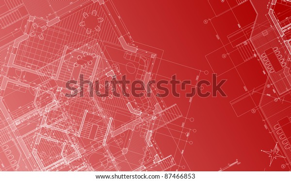 Architecture House Plan Background Bitmap Copy Stock Illustration ...
