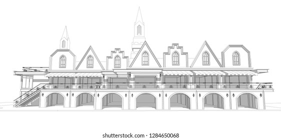 Hand Drawn Somnath Temple Gujrat India Stock Vector (Royalty Free ...