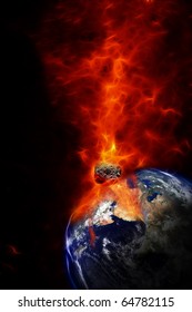 Armageddon Nuclear Bomb Asteroid Impact Creates Stock Illustration ...
