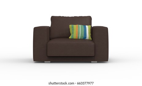 Armchair Front View 3d Rendering Icon Stock Illustration 663377977 ...
