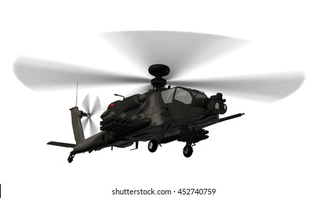 Armed Army Apache Attack Helicopter Flight Stock Illustration 452740759 ...