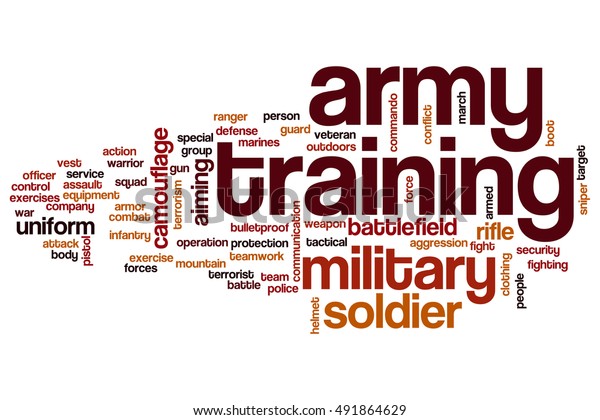 Army Training Word Cloud Concept Stock Illustration 491864629