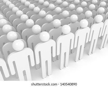 Crowd Abstract White People 3d Render Stock Illustration 154557023