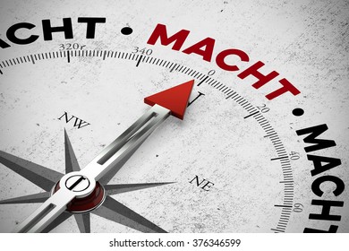 Arrow Compass Pointing German Word Macht Stock Illustration 376346599 ...