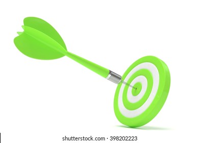 Green Darts Dartboard Isolated Over White Stock Vector (Royalty Free ...