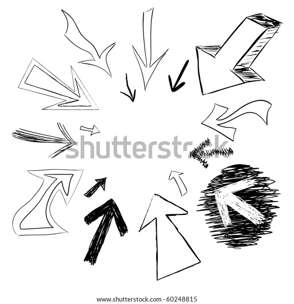Arrow Doodles Pointing Circular Frame Shape Stock Illustration 60248815 ...