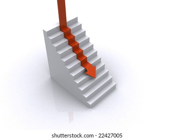 Arrow Falling Down On Stairs On Stock Illustration 22427005 | Shutterstock