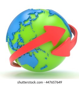 Arrows Earth Globe 3d Render Stock Illustration 447657649 | Shutterstock