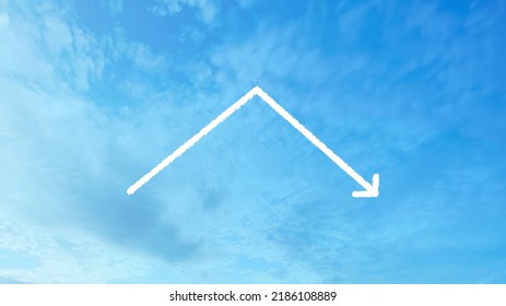 Arrows Going Down Blue Sky Background Stock Illustration 2186108889 ...