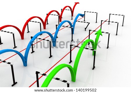 Arrows Jumping Over Hurdles Stock Illustration 140199502 - Shutterstock