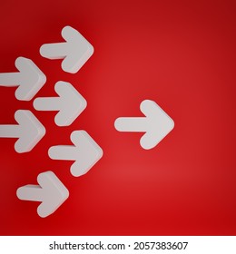 Arrows Moving Same Direction 3d Rendering Stock Illustration 2057383607 ...