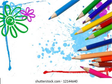 Art Background Crayons Stock Illustration 12144640 | Shutterstock