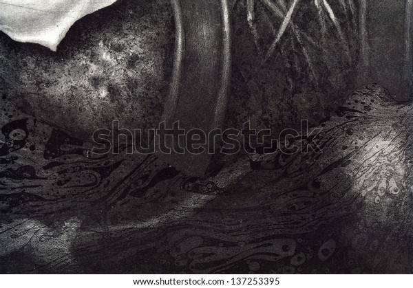 Art Etching Background Texture On Paper Stock Illustration 137253395 ...