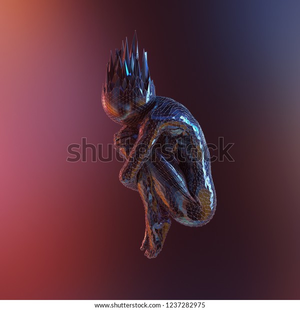 Artificial Human Body Covered Mesh 3d Stock Illustration 1237282975