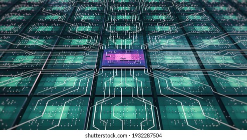 Artificial Intelligence Circuit Board Processor Transmitting 库存插图 1932287504 | Shutterstock