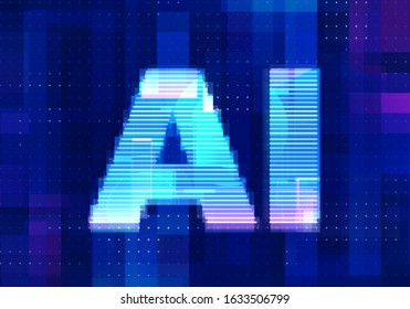 Artificial Intelligence Icon Ai Technology Blue Stock Illustration ...