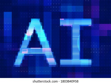 Artificial Intelligence Icon Ai Technology Blue Stock Illustration ...
