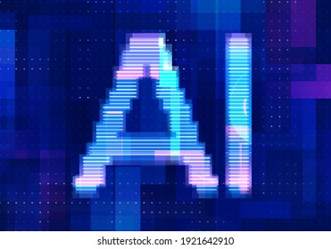 Artificial Intelligence Icon Ai Technology Blue Stock Illustration ...