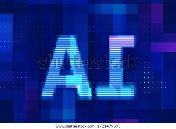 Artificial Intelligence Icon Ai Technology Blue Stock Illustration ...
