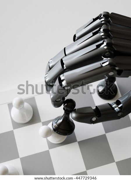 Artificial Intelligence Playing Chess Concept Robot Stock Illustration ...