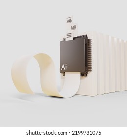 Artificial Intelligence Processing Incoming Data Stylized Stock ...