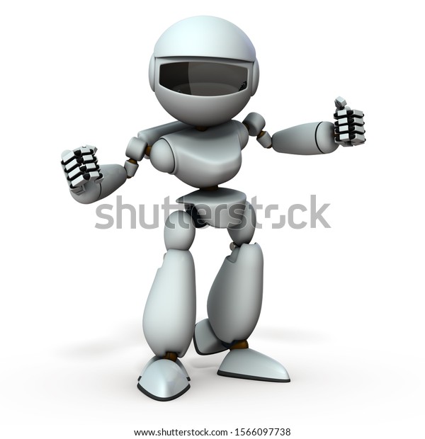 Artificial Intelligence Robot Arms Outstretched Represents Stock ...