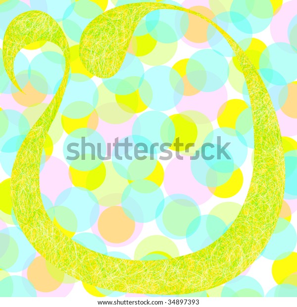 Artistic Border Paths Over Colored Background Stock Illustration ...