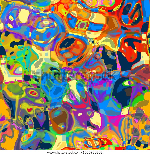 Artistic Funky Abstract Background Mashed Shapes Stock Illustration ...
