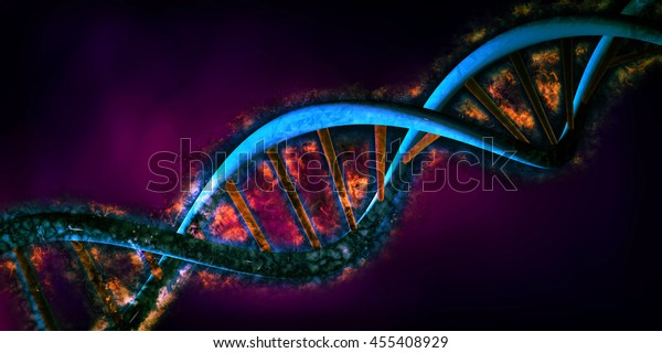Artistic Visualization Dna Helix Stock Illustration 455408929 ...