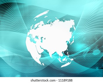 Asia Map Technologystyle Artwork Stock Illustration 11189188 | Shutterstock