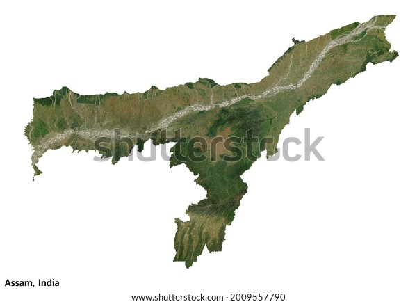 Assam India Map 3d Rendering Stock Illustration 2009557790