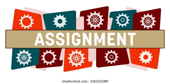 Assignment Concept Image Text Gear Symbols Stock Illustration ...