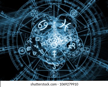 Astral Connection Series Backdrop Composed Zodiac Stock Illustration ...