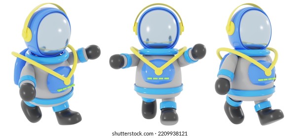 Astronaut Cartoon Model 3d Rendering Stock Illustration 2209938121 ...