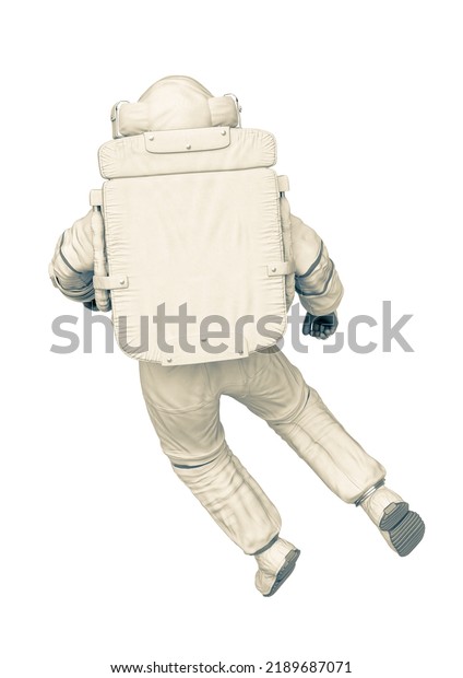 우주비행사는 백색의 뒷모습으로 포즈를 취하고 있다. 스톡 일러스트 2189687071 | Shutterstock