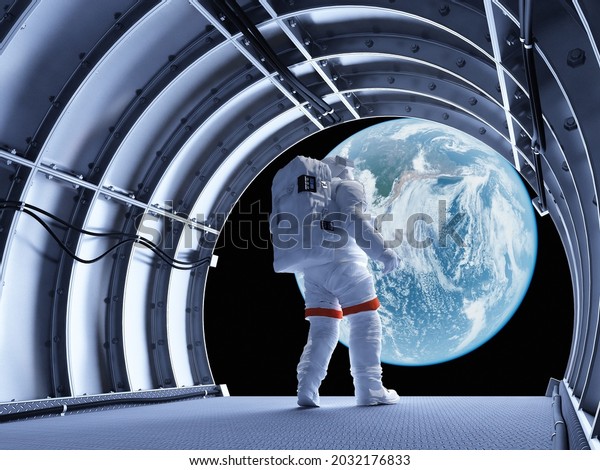 Astronaut Inside Spacecraft3d Render Stock Illustration 2032176833 ...