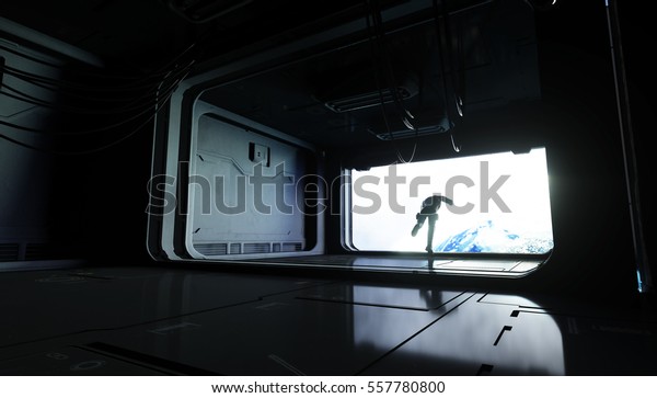 Astronaut Jump Into Space View Earth Stock Illustration 557780800 ...
