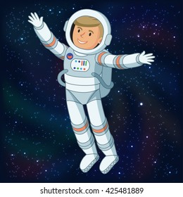 Astronaut Team Outer Space Cartoon Characters: เวกเตอร์สต็อก (ปลอดค่า ...
