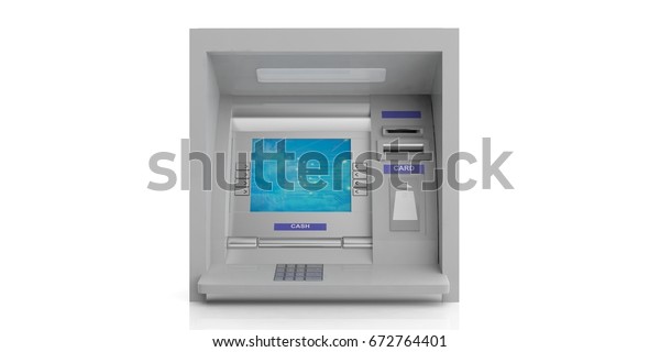 Atm Machine Blue Screen Isolated On Stock Illustration 672764401 ...